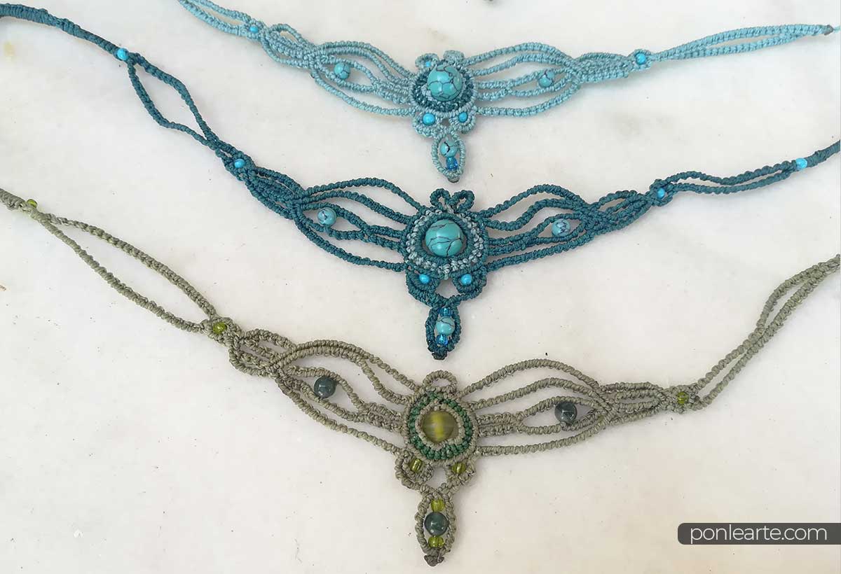 Collares de micro macramé - Ponlearte